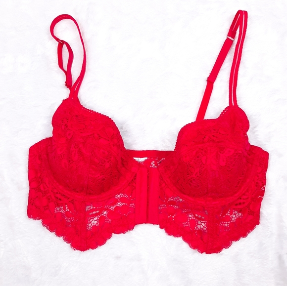 Intimates & Sleepwear | Unbranded Red Lace Non Padded Front Hook ...